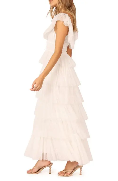Petal & Pup Belle Swiss Dot Tulle Maxi Dress - Off White | Editorialist