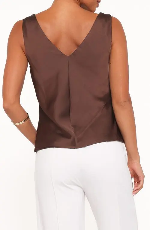 PETAL & PUP Vinita Cowl Neck Tank - Chocolate
