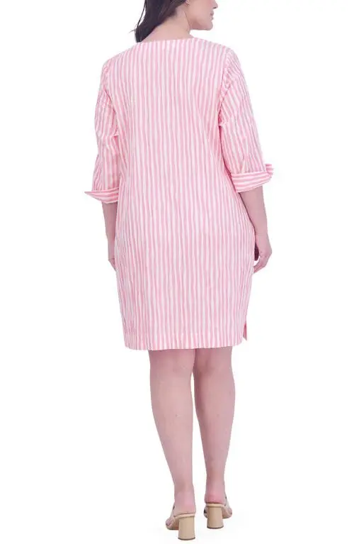 Foxcroft Vena Stripe Crinkle Shift Dress