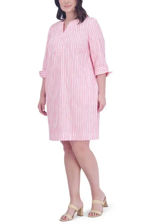 Foxcroft Vena Stripe Crinkle Shift Dress