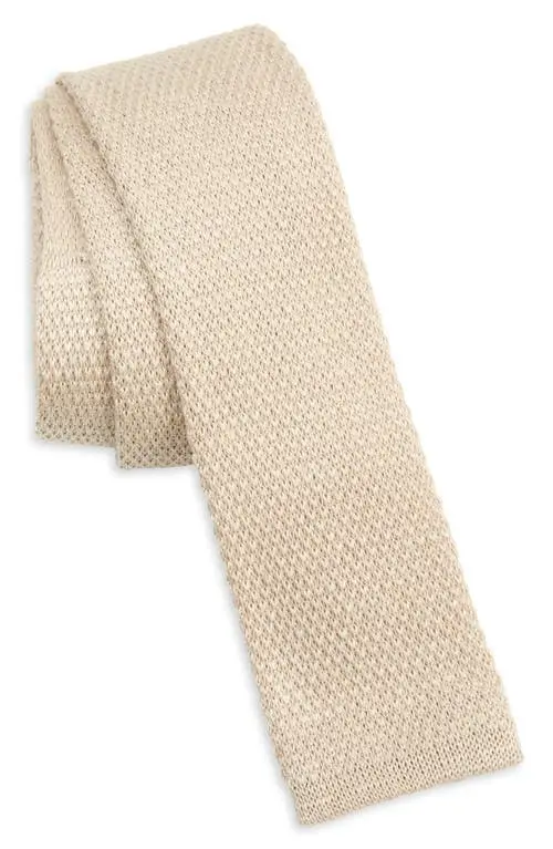 Zegna Oasi Linen Knit Tie - Beige