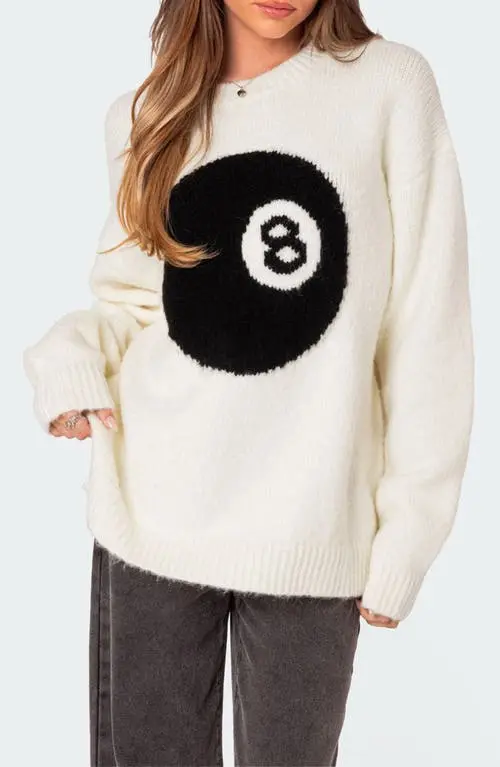 EDIKTED Magic 8 Oversized Sweater - Cream