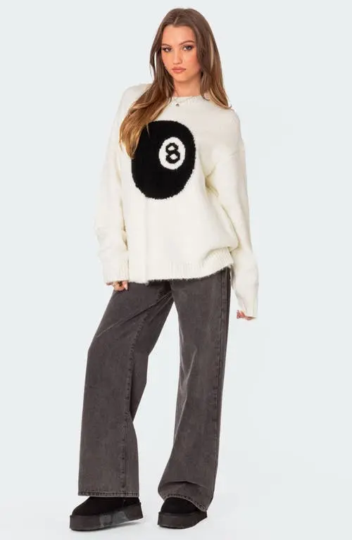 EDIKTED Magic 8 Oversized Sweater - Cream