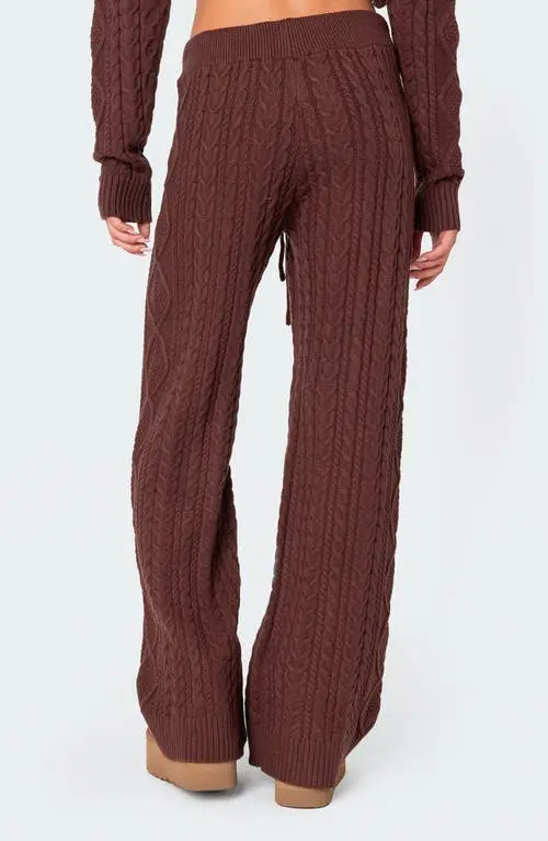 EDIKTED Jelena Cable Knit Pants
