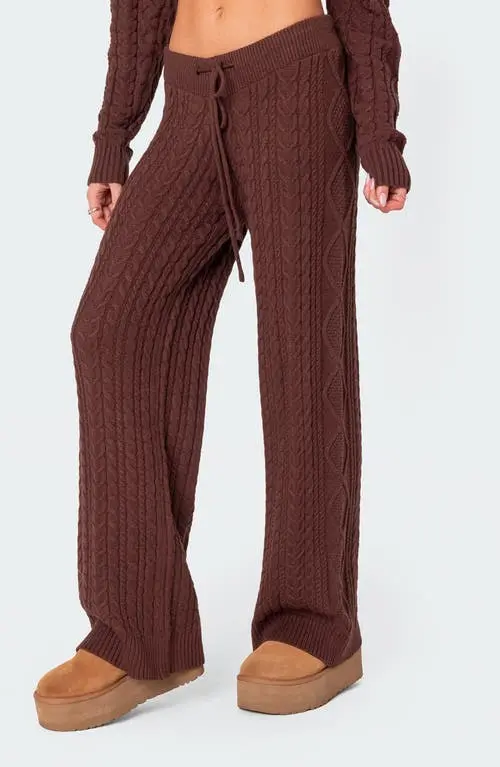 EDIKTED Jelena Cable Knit Pants