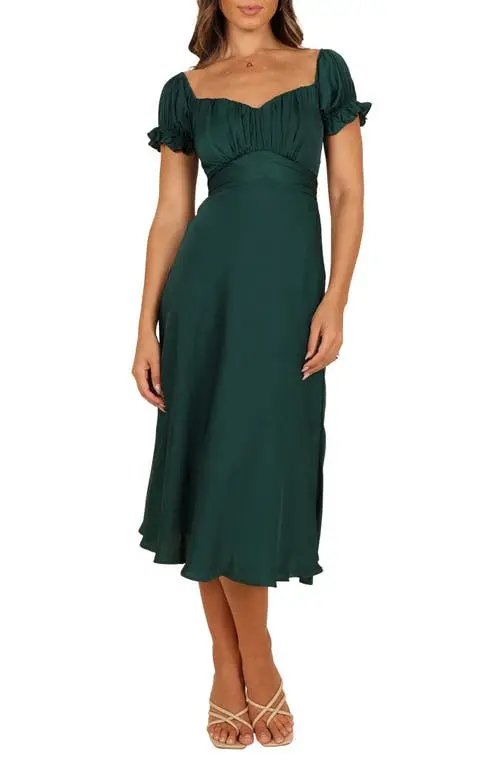 PETAL & PUP Mickenna Frill Tie Back Midi Dress