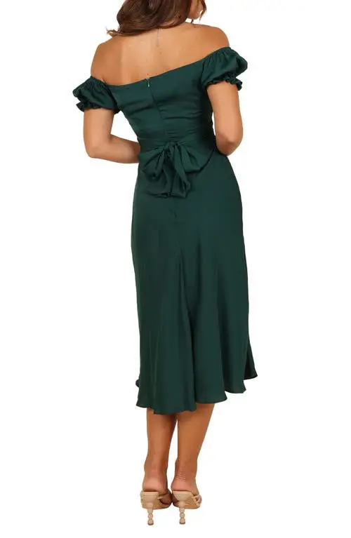 PETAL & PUP Mickenna Frill Tie Back Midi Dress
