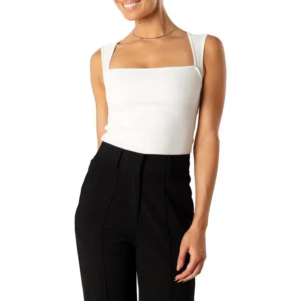 PETAL & PUP Clara Square Neck Sleeveless Knit Top