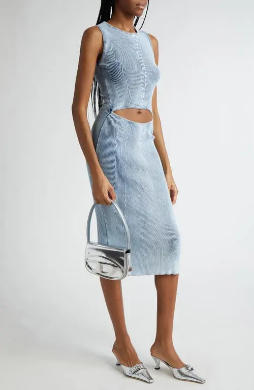 DIESEL® 1dr Metallic Leather Handbag - Silver