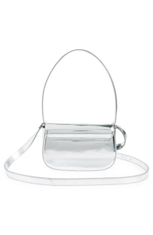 DIESEL® 1dr Metallic Leather Handbag - Silver