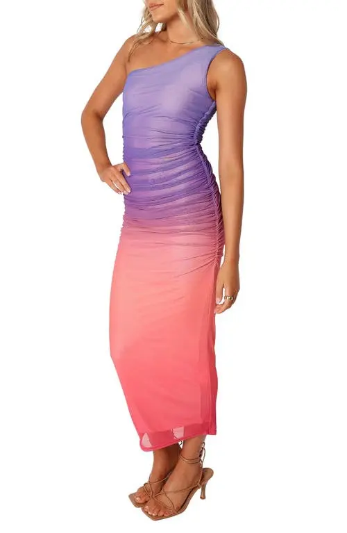 PETAL & PUP Dakota Printed One-shoulder Maxi Dress