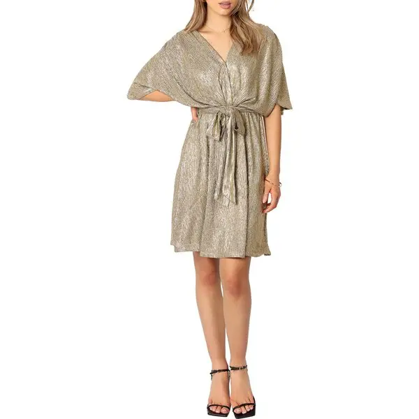 PETAL & PUP Vivid Crinkle Metallic Dress