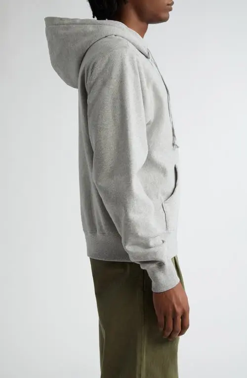 NOAH Lightweight Cotton Zip Hoodie - Heather Grey