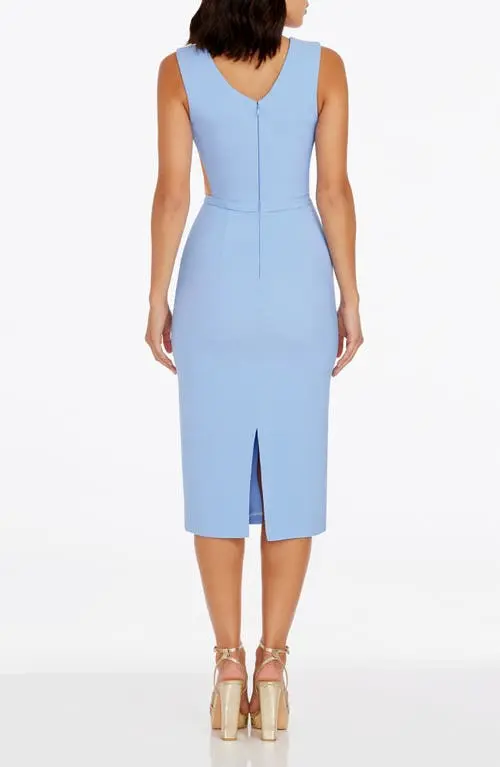 Dress The Population Ivana Illusion Neck Sheath Cocktail Dress In Sky - 47%  Off | Editorialist