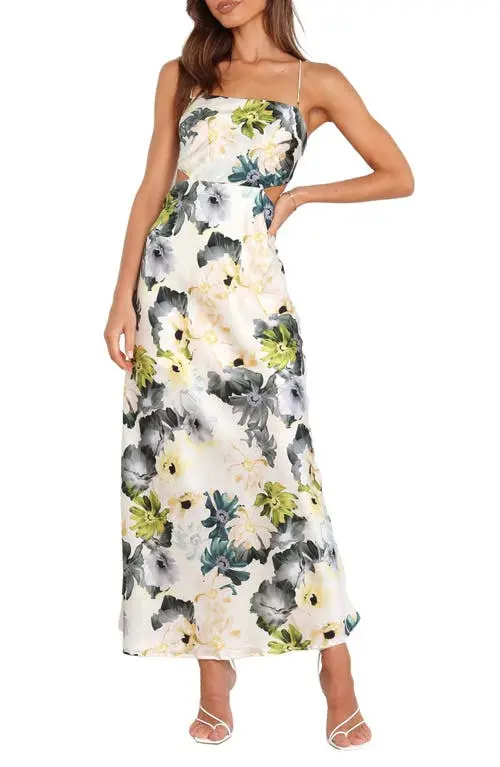 PETAL & PUP Jayne Lace-up Back Maxi Dress - Floral