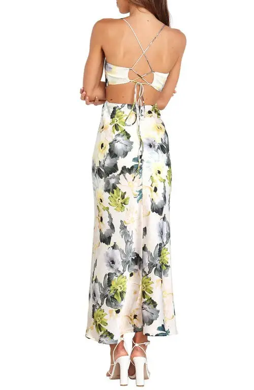 PETAL & PUP Jayne Lace-up Back Maxi Dress