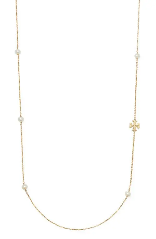 Tory Burch Long Moondance Pearl Necklace - Tory Gold/pearl
