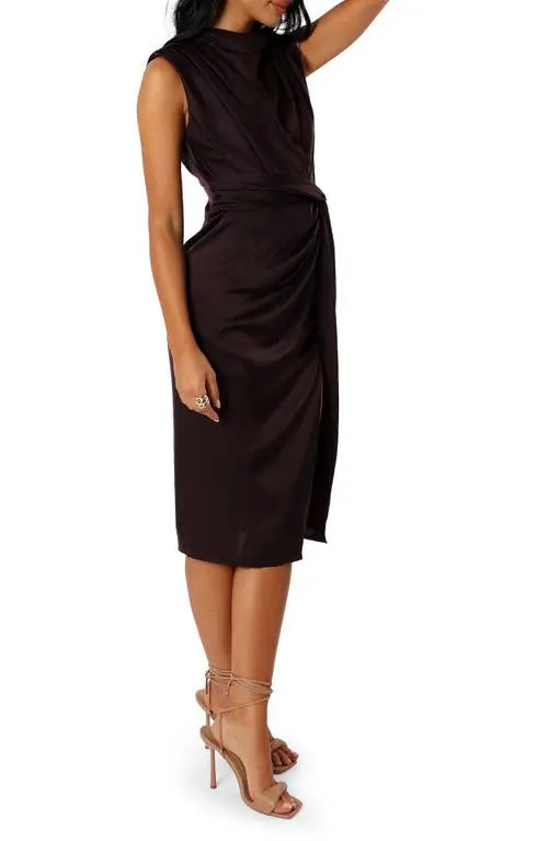 PETAL & PUP Dina Sleeveless Satin Midi Dress