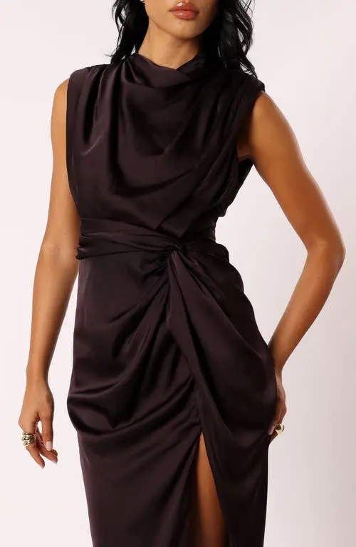 PETAL & PUP Dina Sleeveless Satin Midi Dress
