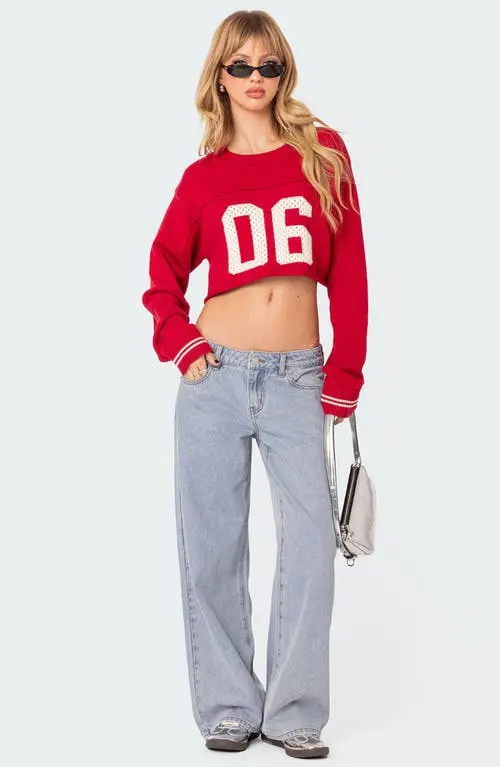 EDIKTED Washed Low Rise Jeans - Light-blue