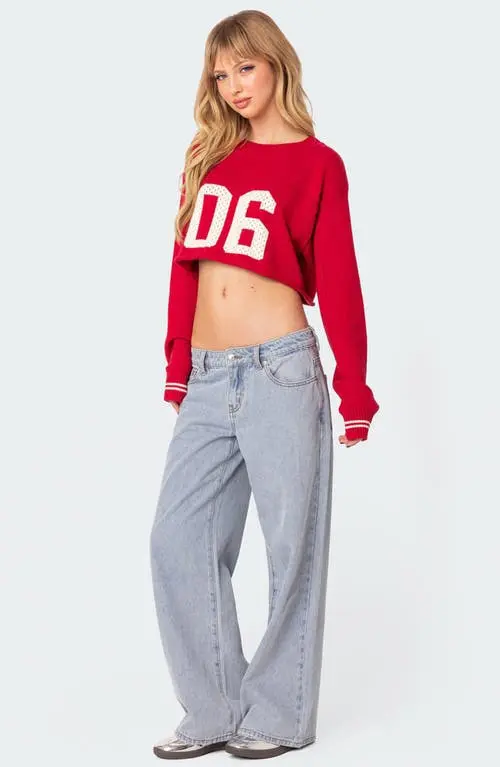 EDIKTED Washed Low Rise Jeans - Light-blue