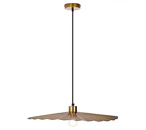 RIVER OF GOODS 24w Antique Brass Wavy Disc Pendant Light - One-color