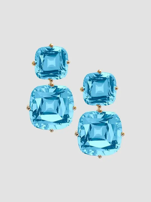 Goshwara Gossip 18k Yellow Gold & Topaz Drop Earrings - Blue