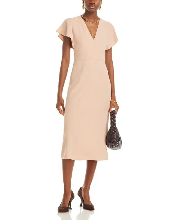 sachin and babi light blue dress Women's Plus Size Ariella Puff Sleeve Print Champagne Midi Dress
