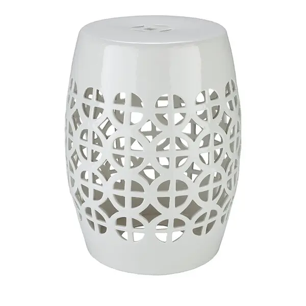 Livabliss Ridgeway Garden Stool - White