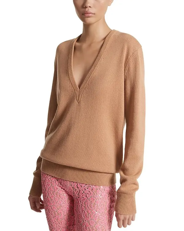 Michael Kors Cashmere V-neck Sweater - Suntan