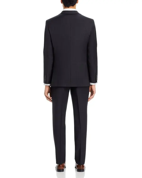 JACK VICTOR Napoli Tonal Micro Check Regular Fit Suit - Charcoal