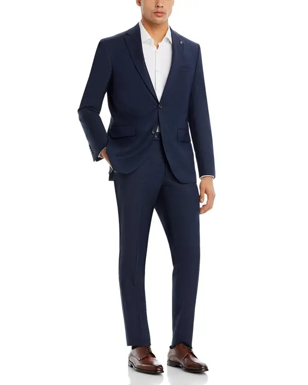 JACK VICTOR Napoli Sharkskin Regular Fit Suit - Navy