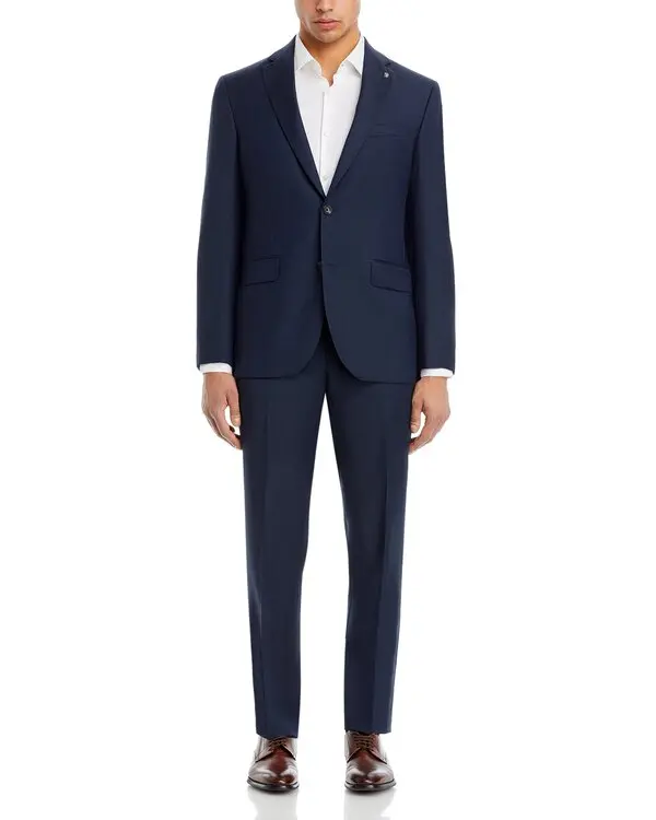 JACK VICTOR Napoli Sharkskin Regular Fit Suit - Navy