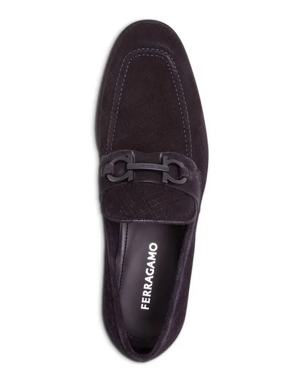 FERRAGAMO Foster Suede Loafers - Navy