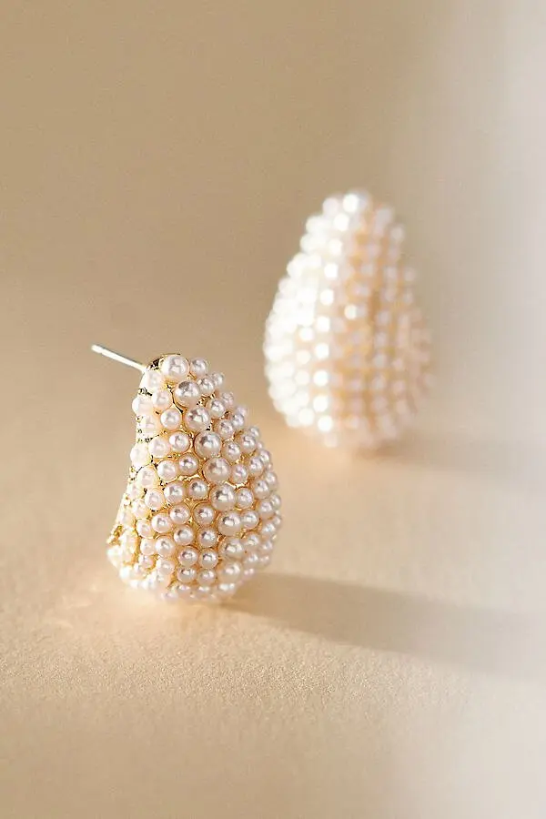 Anthropologie Petra Drop Earrings: Pearl Edition - Gold