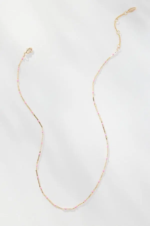 Anthropologie Delicate Bead Necklace - Mauve