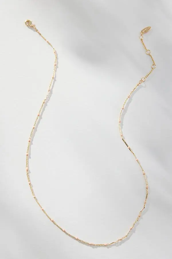 Anthropologie Delicate Bead Necklace - Tan