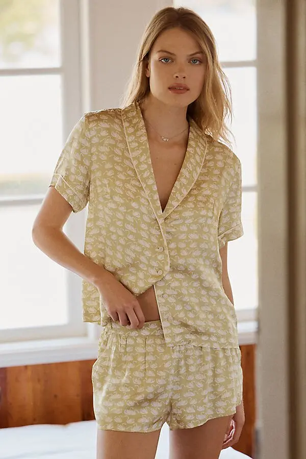 LYREBIRD Silky Pajama Top - Chartreuse