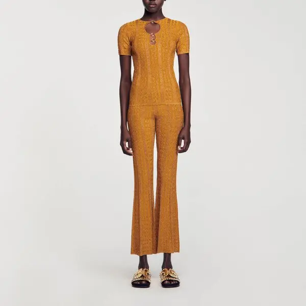 Sandro Fine Knit Glitter Top