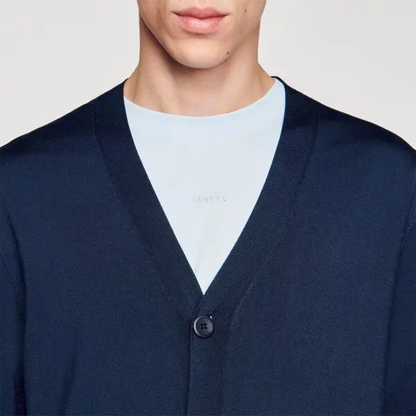 Sandro V-neck Knit Cardigan With Pockets