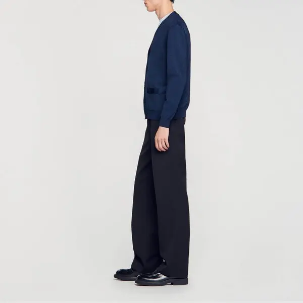 Sandro V-neck Knit Cardigan With Pockets