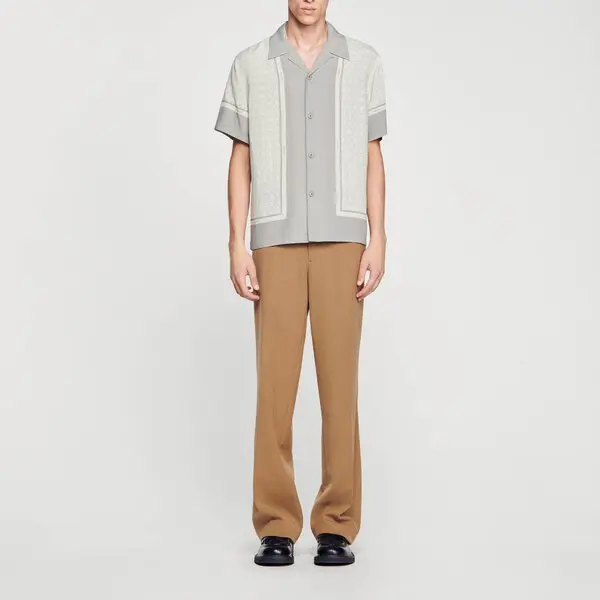 Sandro Short-sleeved Patterned Shirt