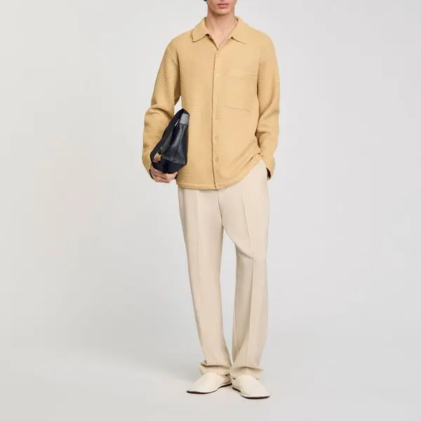 Sandro Oversized Knit Shirt - Nut