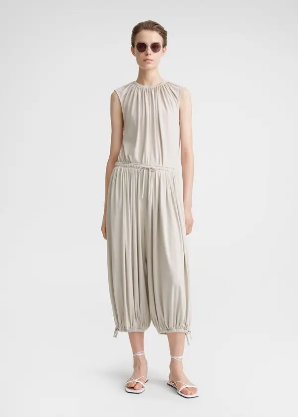 TOTEME Gathered-neck Jersey Top
