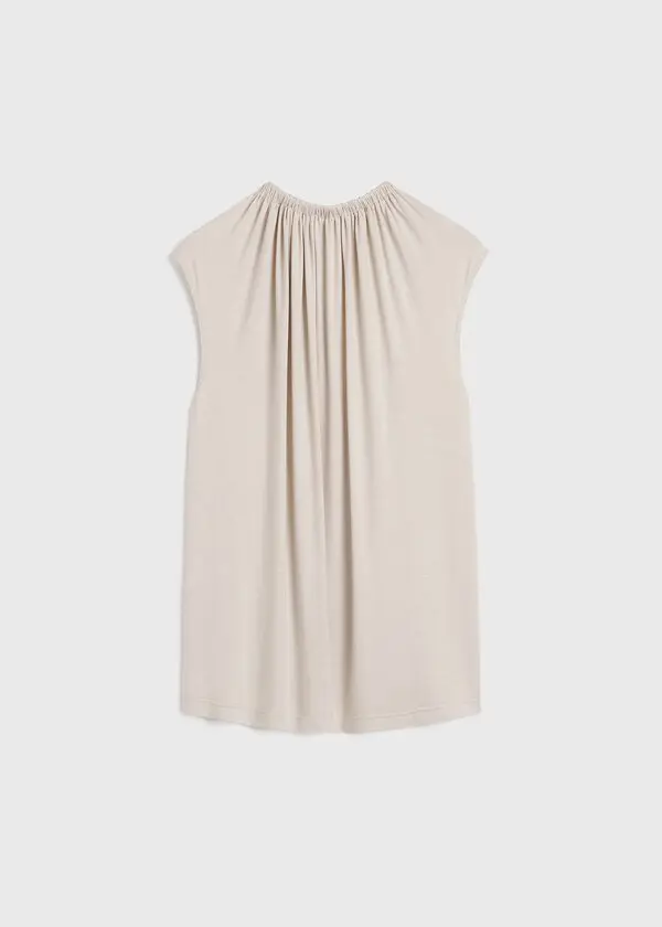 TOTEME Gathered-neck Jersey Top