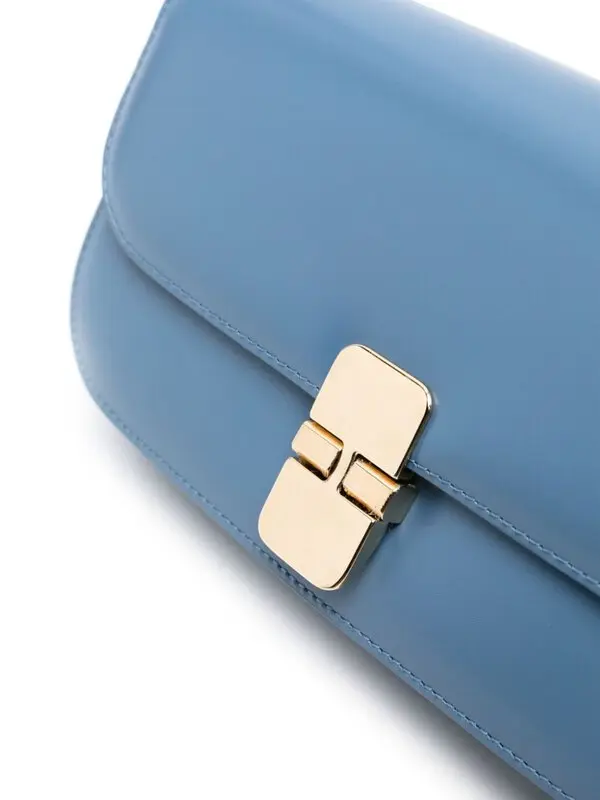 A.p.c. Grace Chaine Leather Clutch - Blue