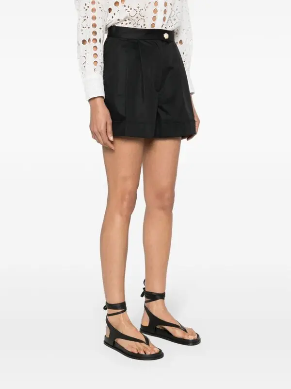 Sandro Pleated Cotton Shorts