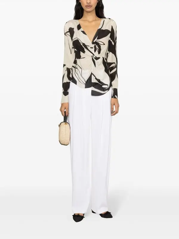 Liu Jo Abstract-print Crepe Blouse