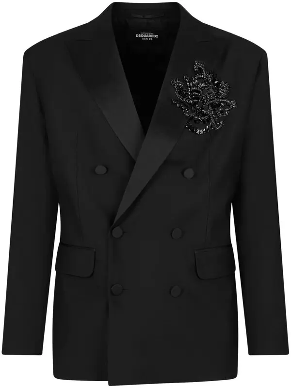 Dsquared2 Embellished Double-breasted Blazer - Black