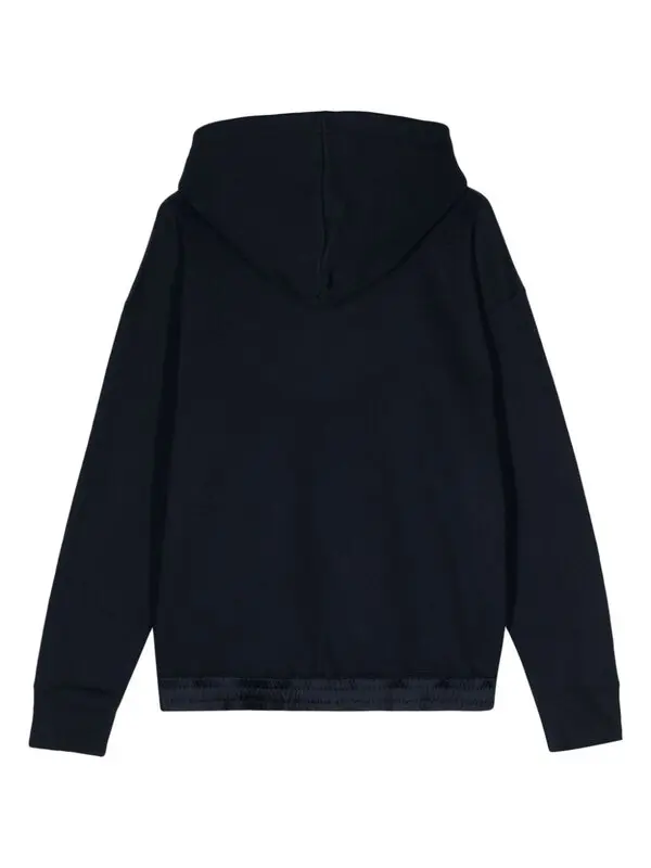 Saint Laurent Logo-embroidered Cotton Hoodie - Blue